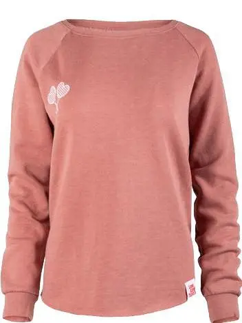 LOVE ALL TENNIS Lightweight Wash Sweatshirt - Dusty Rose
