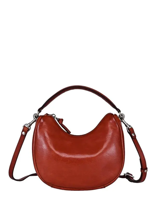 OLD TREND Dahlia Genuine Leather Hobo Bag - Cognac