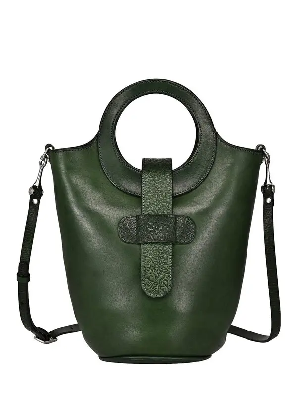 OLD TREND Lily Genuine Leather Bucket Crossbody Bag - Green