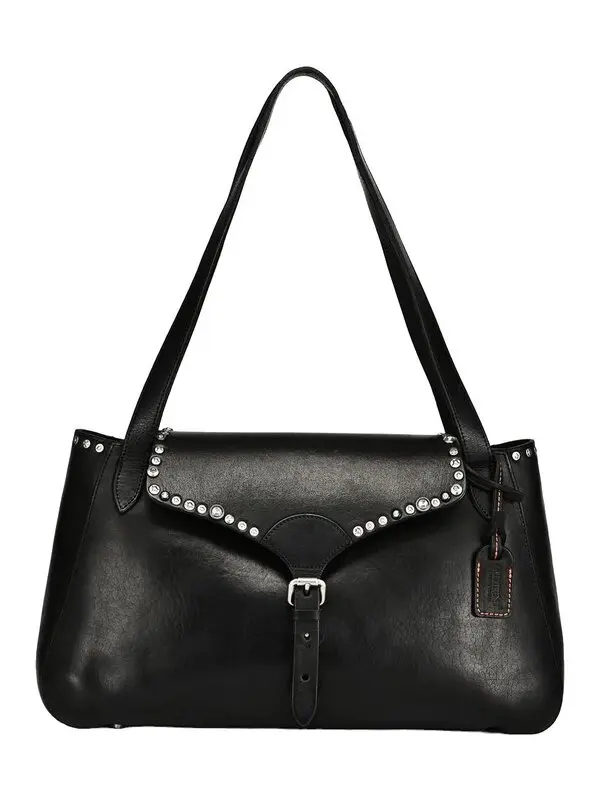 OLD TREND Monarda Leather Shoulder Bag - Black