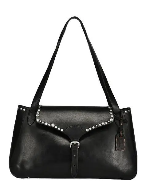 OLD TREND Monarda Leather Shoulder Bag - Black