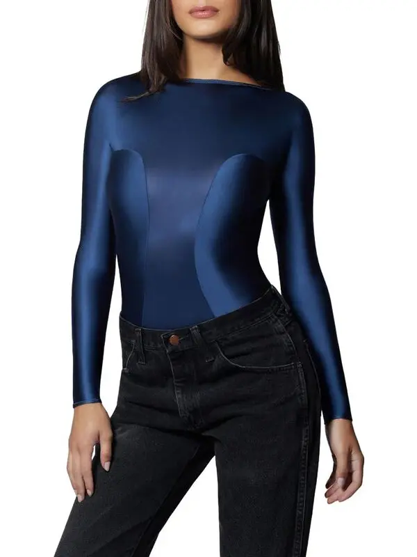 Kiki De Montparnasse Liquid Contour Backless Bodysuit - French Navy