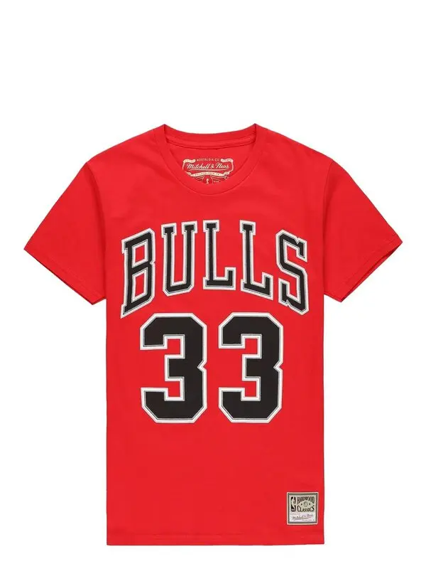 Mitchell & Ness Scottie Pippen Chicago Bulls Hardwood Classics Name & Number T-shirt - Red