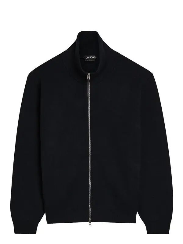 TOM FORD High-neck Wool-blend Jacket - Black