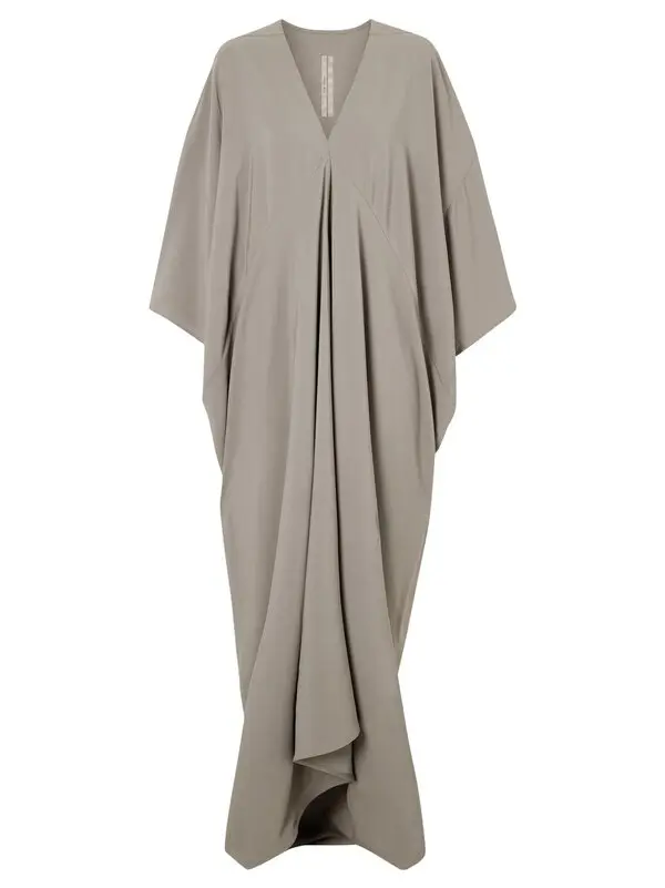 Rick Owens Tommykite Draped Crepe Maxi Dress - Gray