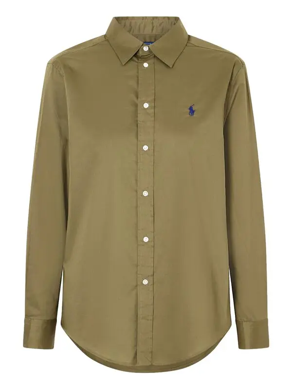Polo Ralph Lauren Embroidered Cotton Oxford Shirt - Green