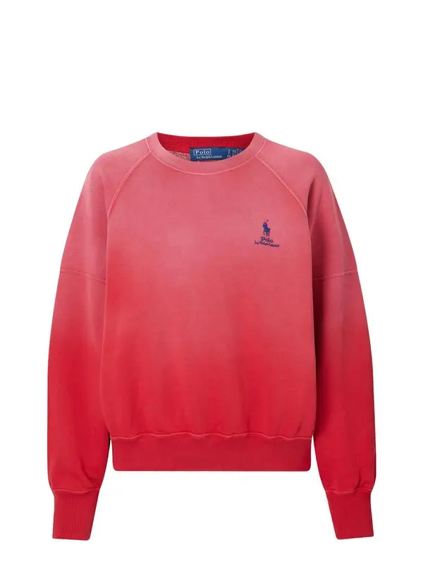 Polo Ralph Lauren Embroidered Cotton-blend Jersey Sweatshirt - Red