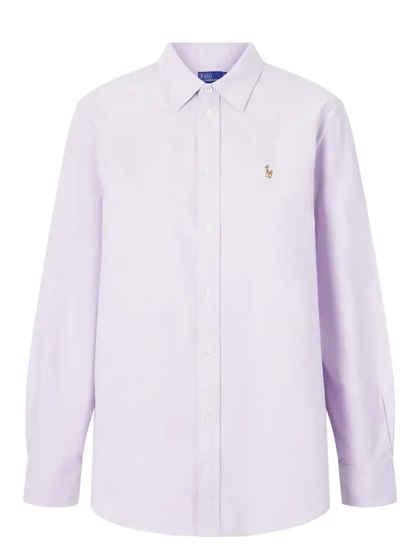 Polo Ralph Lauren Embroidered Oxford Cotton Shirt - Purple