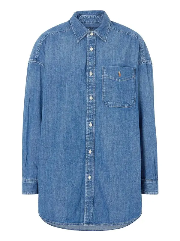 Polo Ralph Lauren Embroidered Denim Shirt - Blue