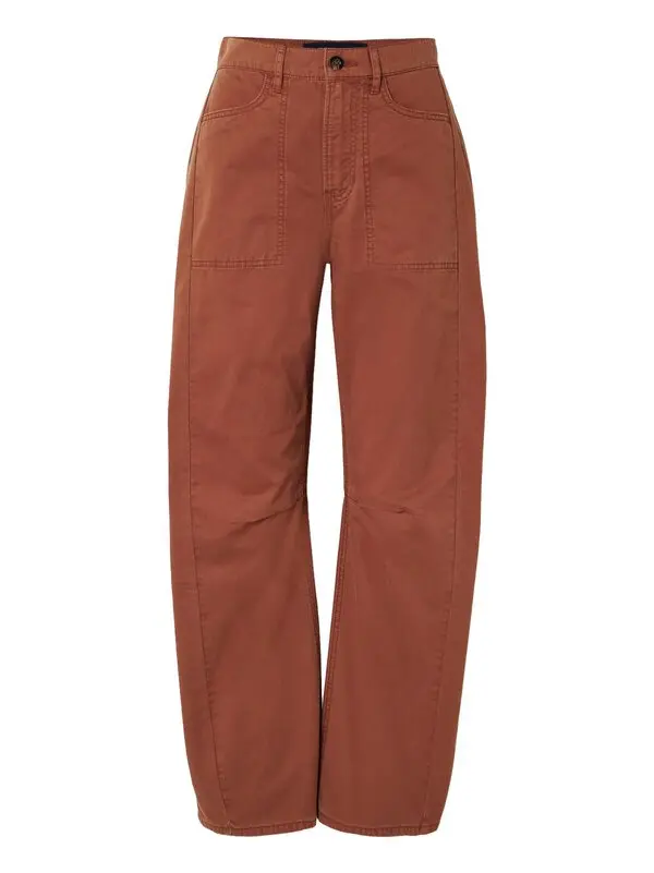 Veronica Beard Cotton-twill Barrel-leg Cargo Pants - Red