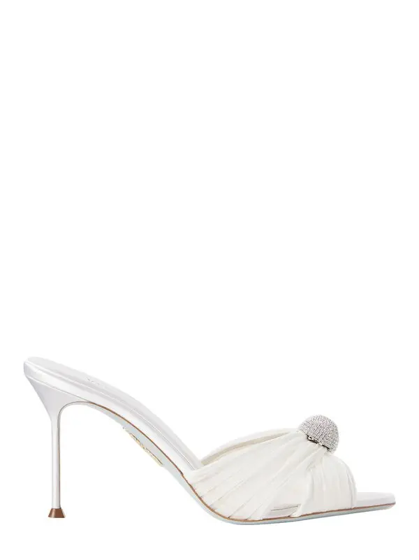 AQUAZZURA Mystery 85 Chiffon Mules - White