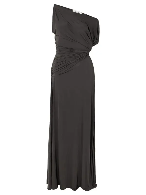 Alex Perry One-shoulder Draped Gown - Gray