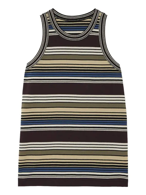 Sacai Striped Cotton Tank - Multi