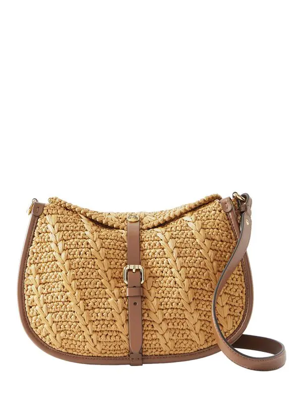 Etro Pony Medium Raffia Shoulder Bag - Brown