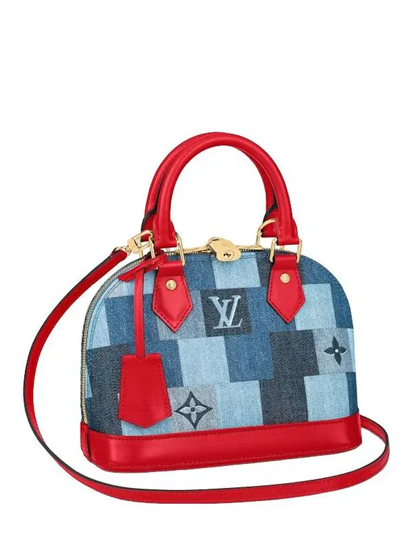 LOUIS VUITTON Alma Bb Denim Monogram Check - Blue/red