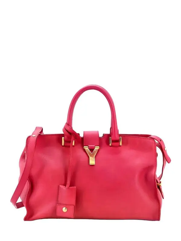 Saint Laurent Classic Y Cabas Leather Small Satchel - Pink