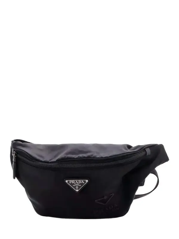 Prada Re-nylon And Saffiano Leather Belt Bag - Black