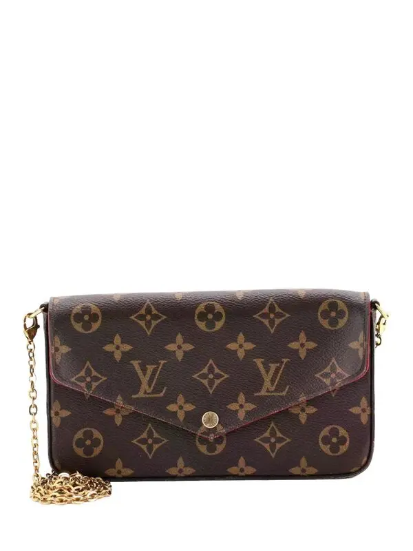 LOUIS VUITTON Felicie Pochette Monogram Canvas Crossbody Bag - Brown