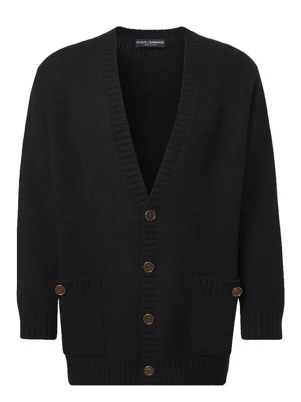 Dolce & Gabbana Dg Wool-blend Cardigan - Black