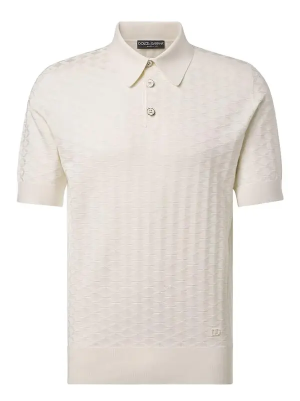 Dolce & Gabbana Dg Knitted Silk Polo Shirt - White