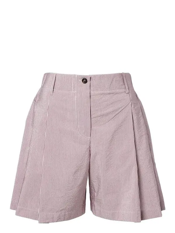 Brunello Cucinelli Striped Cotton-blend Bermuda Shorts - Purple