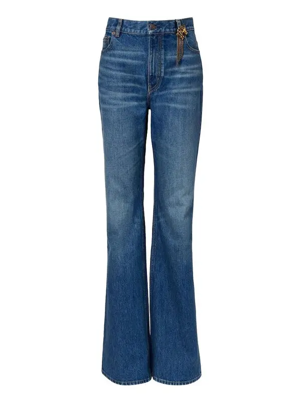 Chloé Embellished Straight Jeans - Blue