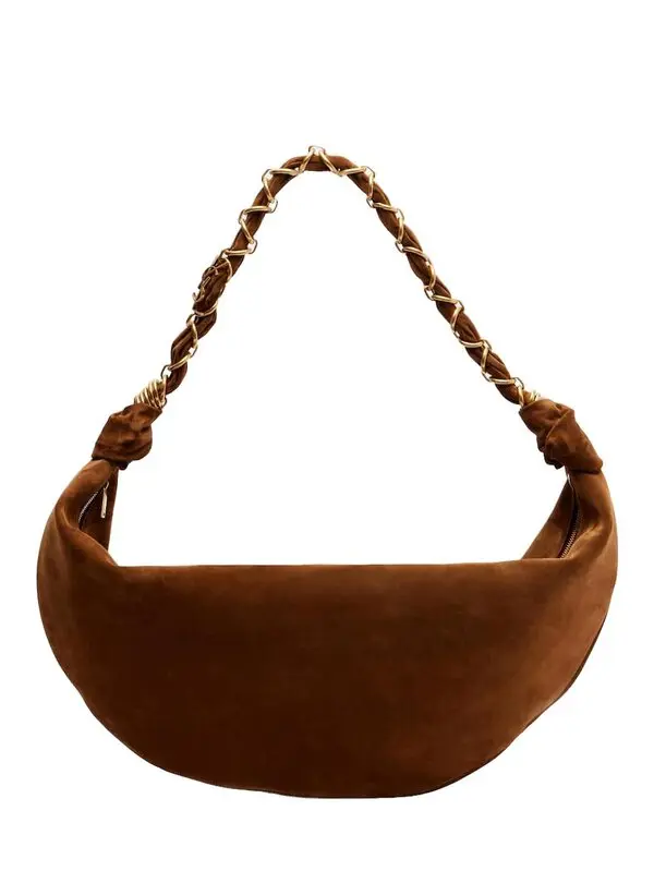 Saint Laurent Amalia Suede Shoulder Bag - Brown