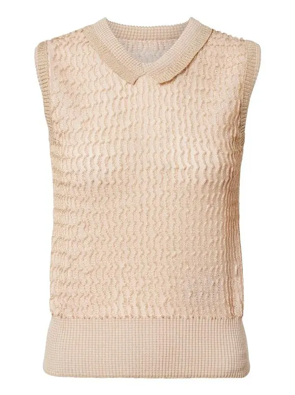MAISON MARGIELA Ribbed-knit Vest - Pink