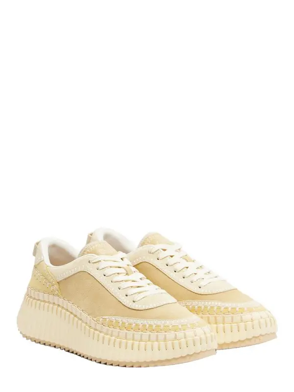 Chloé Nama Platform Sneakers - Beige