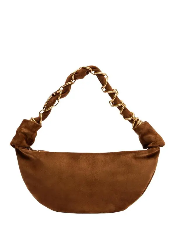 Saint Laurent Amalia Mini Suede Shoulder Bag - Brown