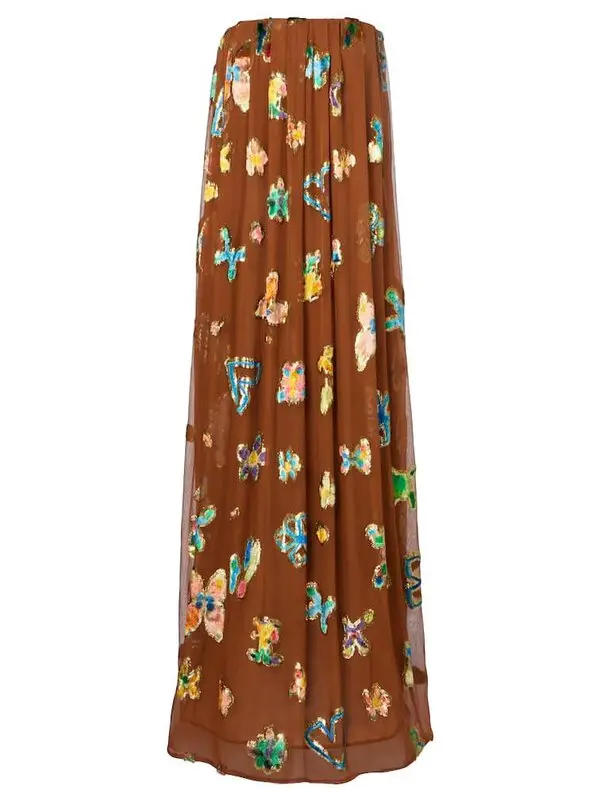 ALEMAIS Alémais Silk-blend Gown - Brown