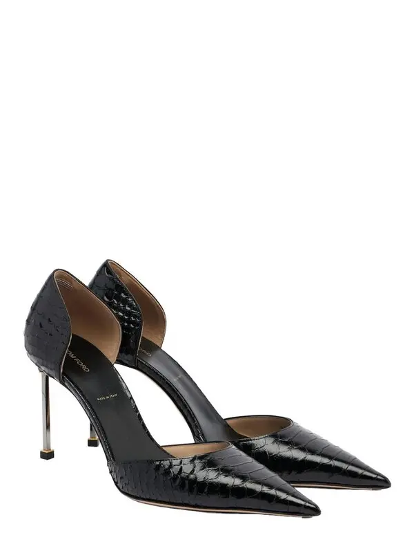 TOM FORD Spire Snake-effect Leather Pumps - Black