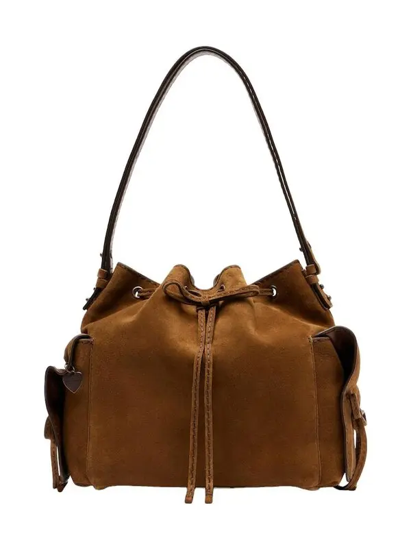 Acne Studios Suede Bucket Bag - Brown