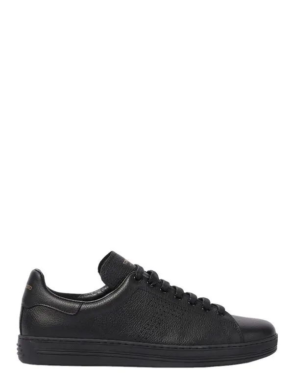TOM FORD Warwick Perforated Leather Lace-up Sneakers - Black