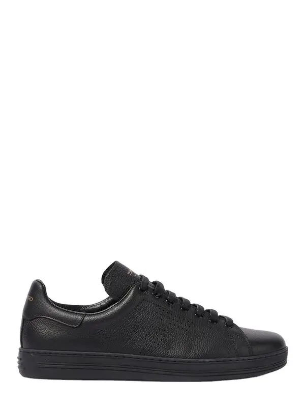 TOM FORD Warwick Perforated Leather Sneakers - Black