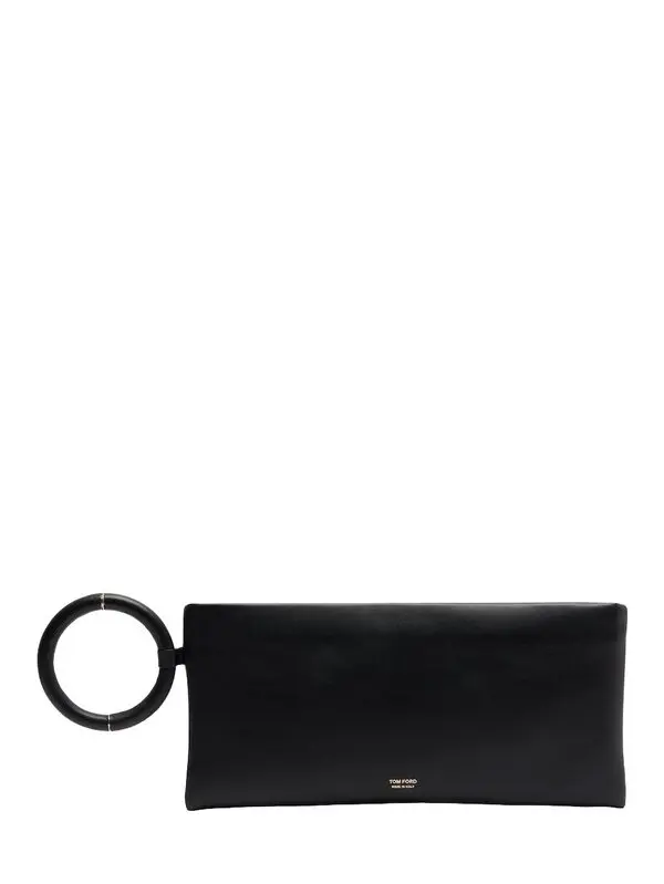 TOM FORD Aura Leather Clutch - Black