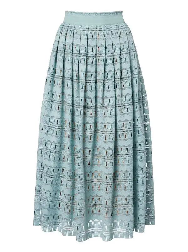 Elie Saab Knitted Maxi Skirt - Blue