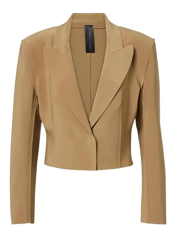 Norma Kamali Cropped Blazer - Beige