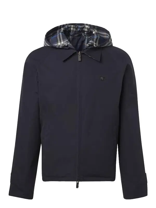 Burberry Check Cotton Blouson Jacket - Blue