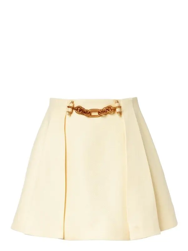 Balmain Chain-detail Pleated Miniskirt - White