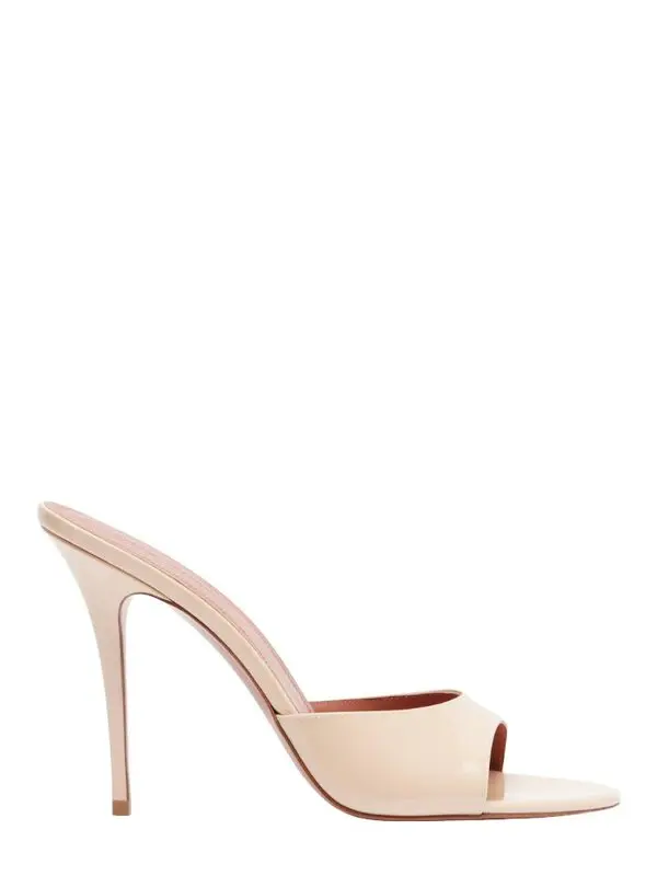 Amina Muaddi Elodie 105 Patent Leather Mules - Beige