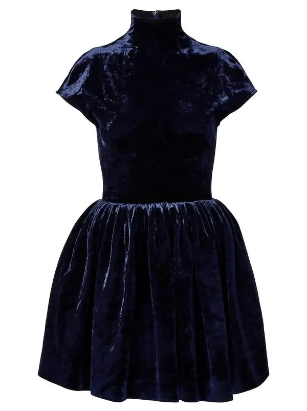 Alaïa Velvet Mini Dress - Blue