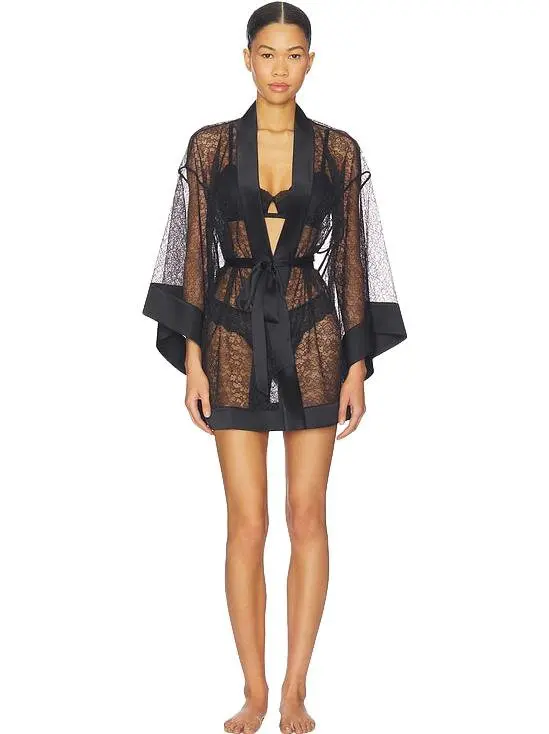 Kiki De Montparnasse Petite Fleur Kimono - Black