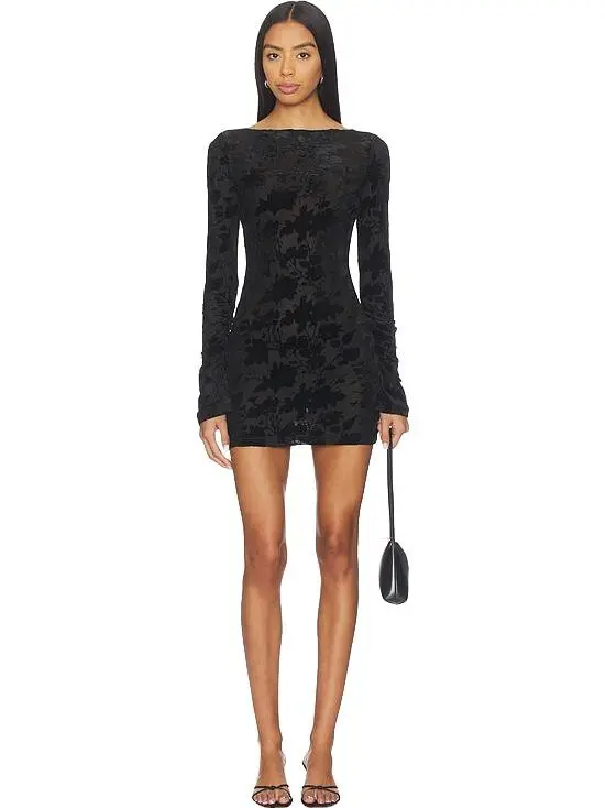 SNDYS Velera Mini Dress - Black Burnout
