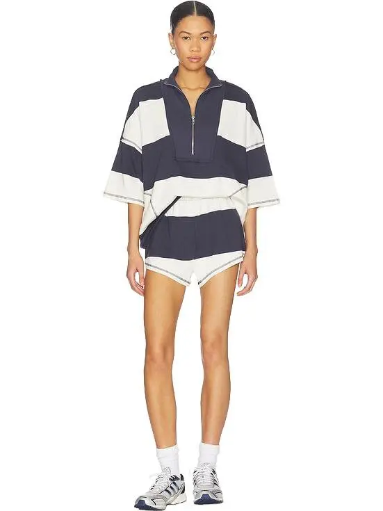 Free People Retro Rugby Pullover - Midnight Navy