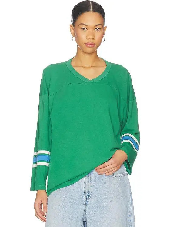 Daydreamer Solid Hockey Jersey Tee - Jade Combo