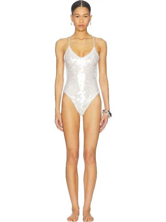 Norma Kamali Low Back Fara Slip One Piece - White