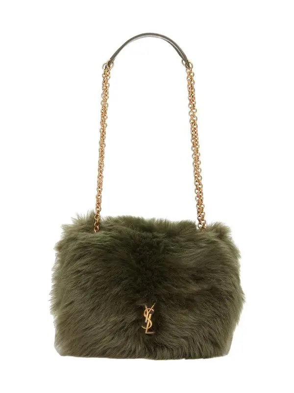 Saint Laurent Mini Jamie Shearling Shoulder Bag - Dark Olive