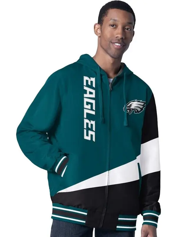 G-III SPORTS BY CARL BANKS Philadelphia Eagles Dual Threat Reversible Full-zip Hooded Jacket - Green