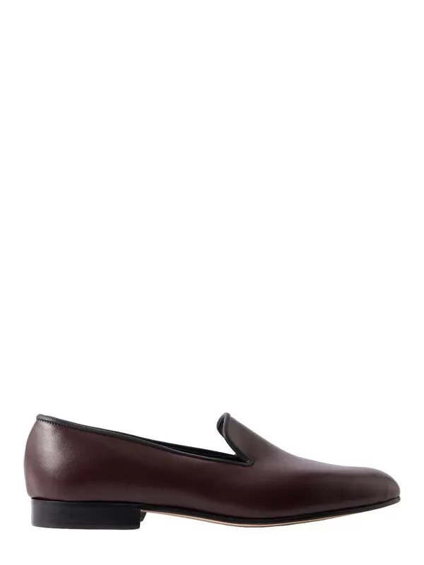 George Cleverley Albert Leather Slippers - Brown